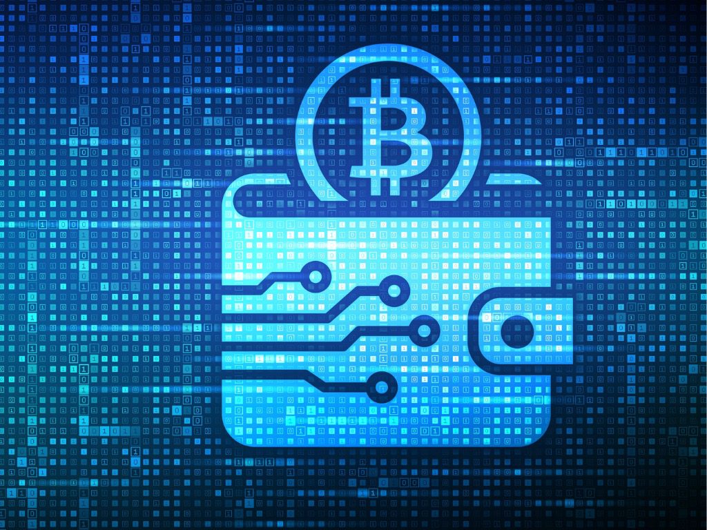 crypto-wallet-icon-with-bitcoin-made-with-binary-code-digital ...