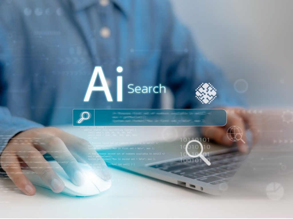 ai-search-tech-concept-person-use-laptop-with-ai-search-engine-bar-for ...